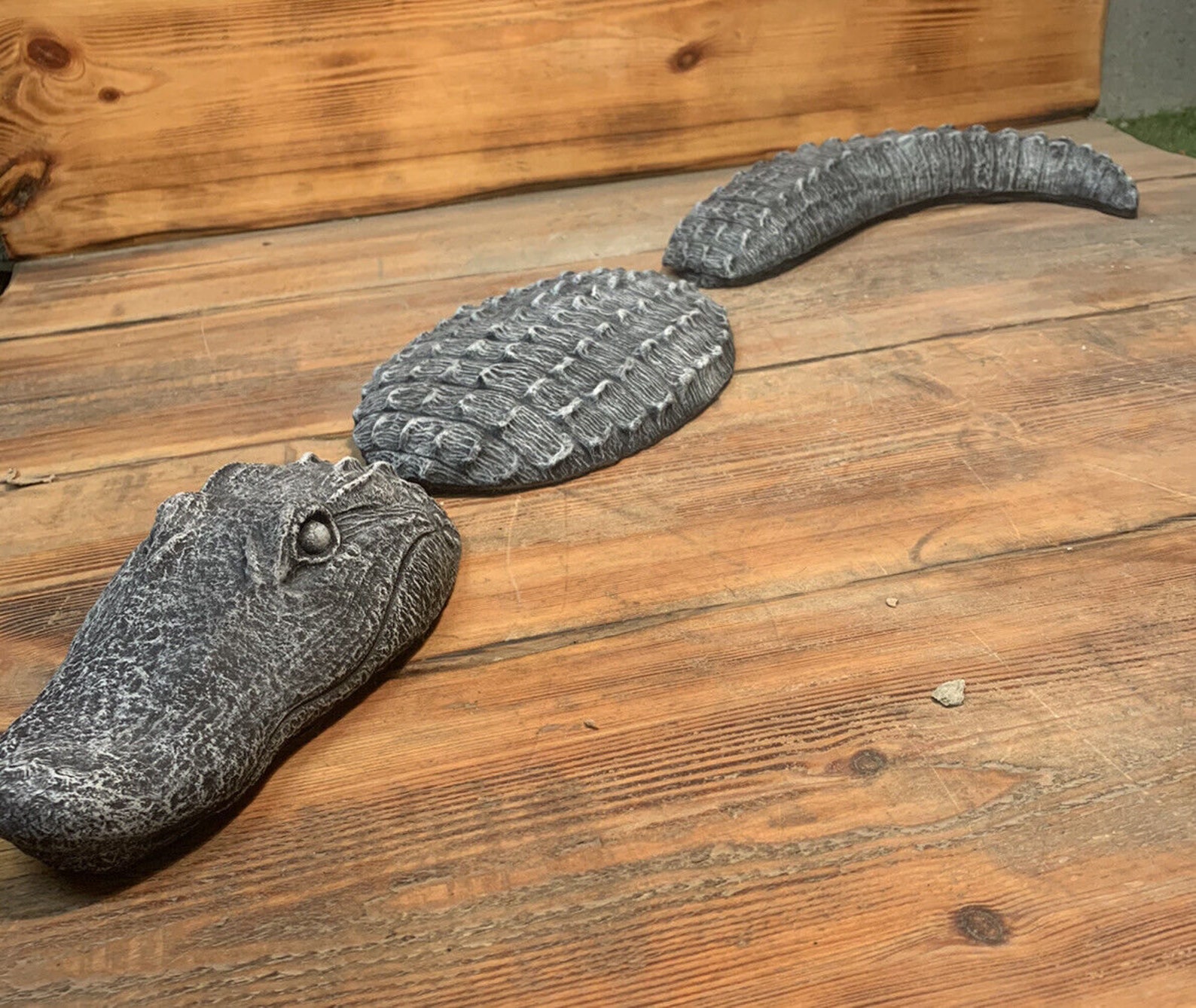 Stone Garden 3 Piece Crocodile Alligator Gift Concrete Ornament - Etsy