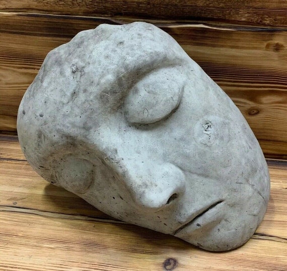 Stone Garden Beautiful Large Half Face Modern Art Statue | Etsy
