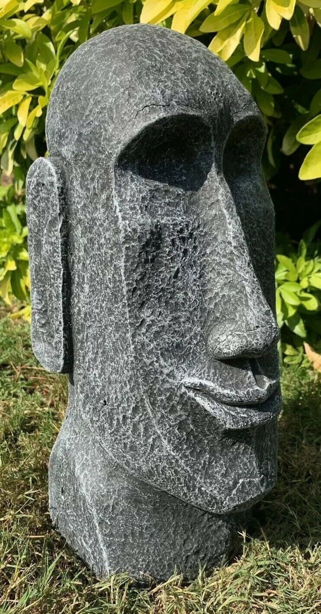 Stone Garden Easter Island Head Moai Tiki Concrete Ornament - Etsy