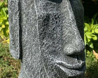 Stone Garden Pair of Moai Easter Island Head Tiki Ornaments | Etsy UK