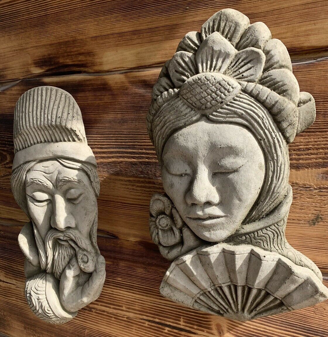 Stone Garden Pair Of Oriental Chinese Japanese Wall Plaque | Etsy