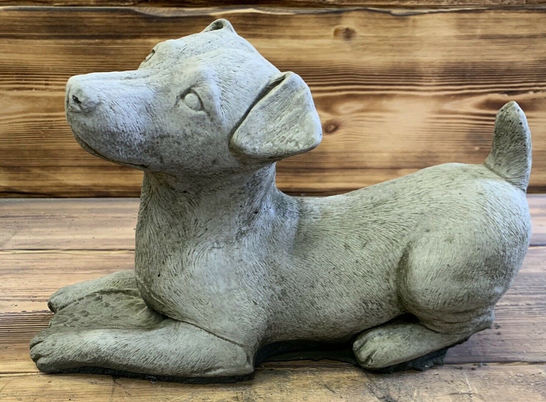 Stone Garden Laying Jack Russell Dog Statue Ornament - Etsy