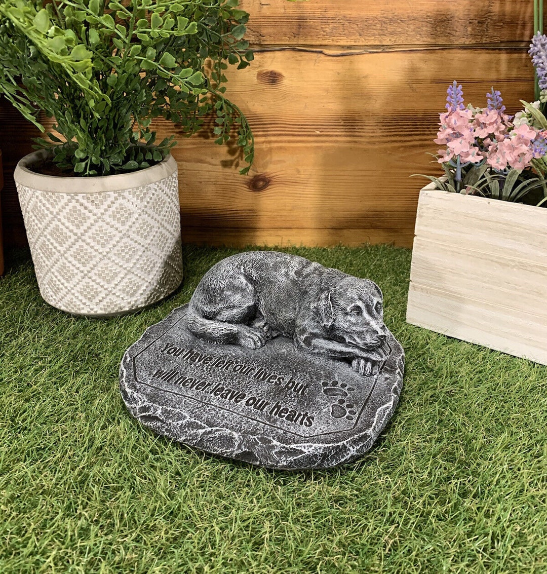 Stone Garden Memorial Dog With Verse Statue Ornament - Etsy
