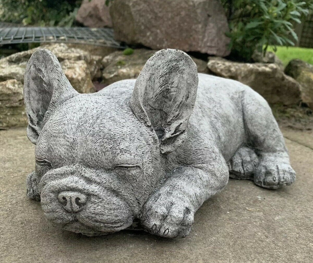 Stone Garden Lying Frenchie French Bulldog Dog Puppy Ornament Statue - Etsy