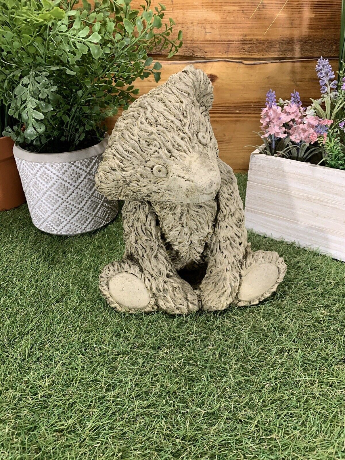 Stone Garden Cute Teddy Bear Detailed Concrete Garden Ornament - Etsy