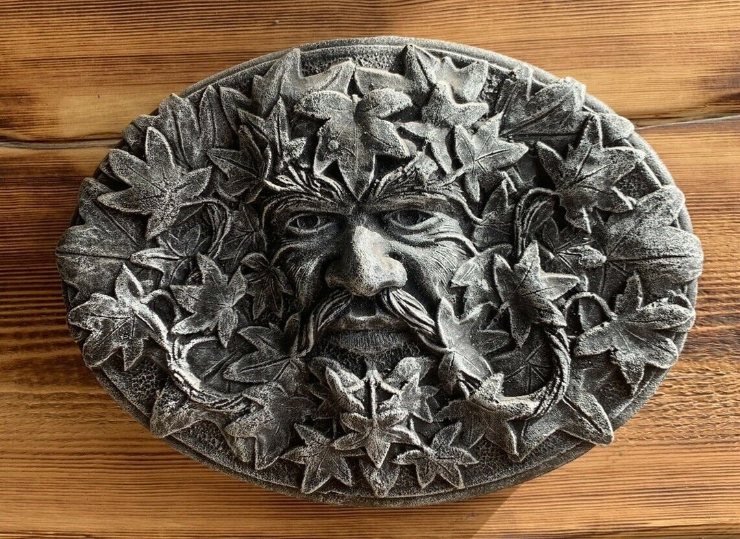 Stone Garden Tree Man Green Man Wall Plaque Hanging Highlighted ...