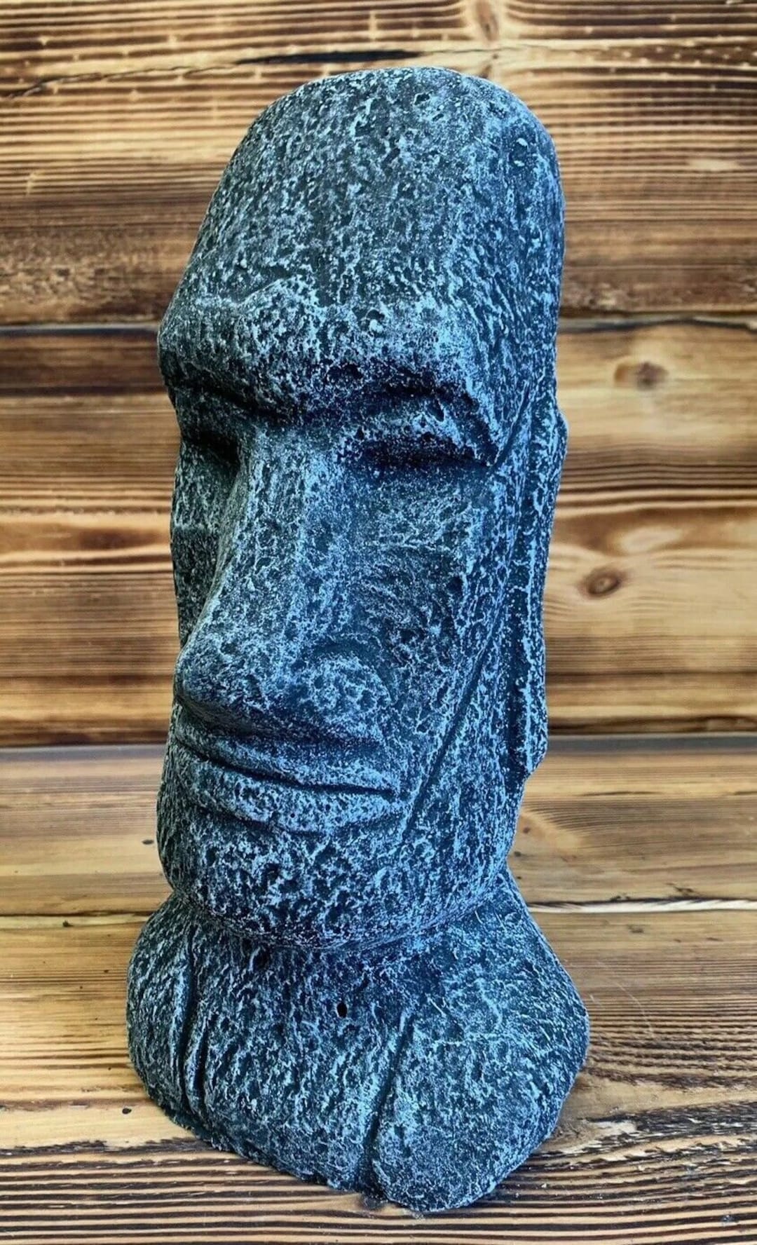 Stone Garden Easter Island Head/ Moai/ Tiki Concrete Painted - Etsy France