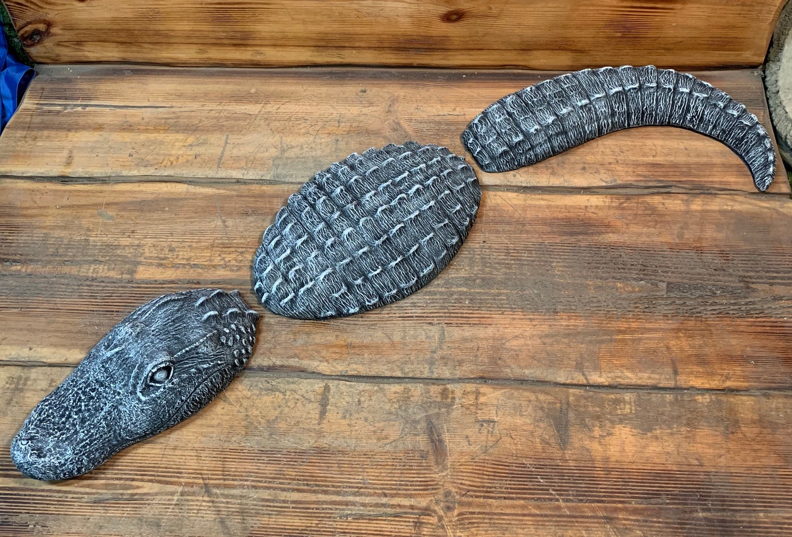 Stone Garden 3 Piece Crocodile Alligator Gift Concrete Ornament - Etsy