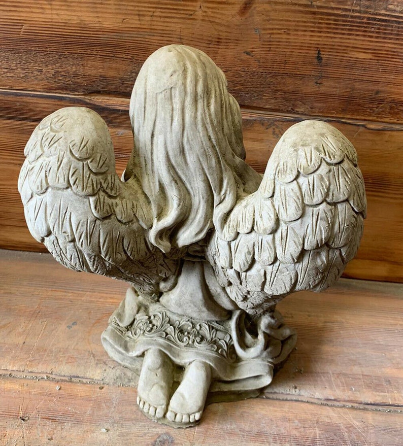 Stone Garden Praying Angel Woman Girl Statue Ornament - Etsy