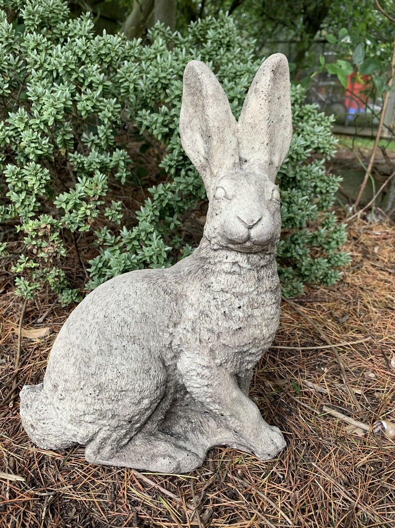 Stone Garden Large Traditional Hare Detailed Garden Ornament | Etsy