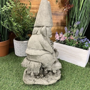 Stone Garden Stone Pair of Loving Gnomes on A Bench Gift Ornament - Etsy