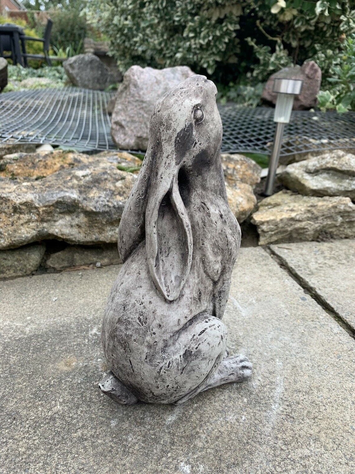 Stone Garden Moon Gazing Hare Ornament - Etsy UK