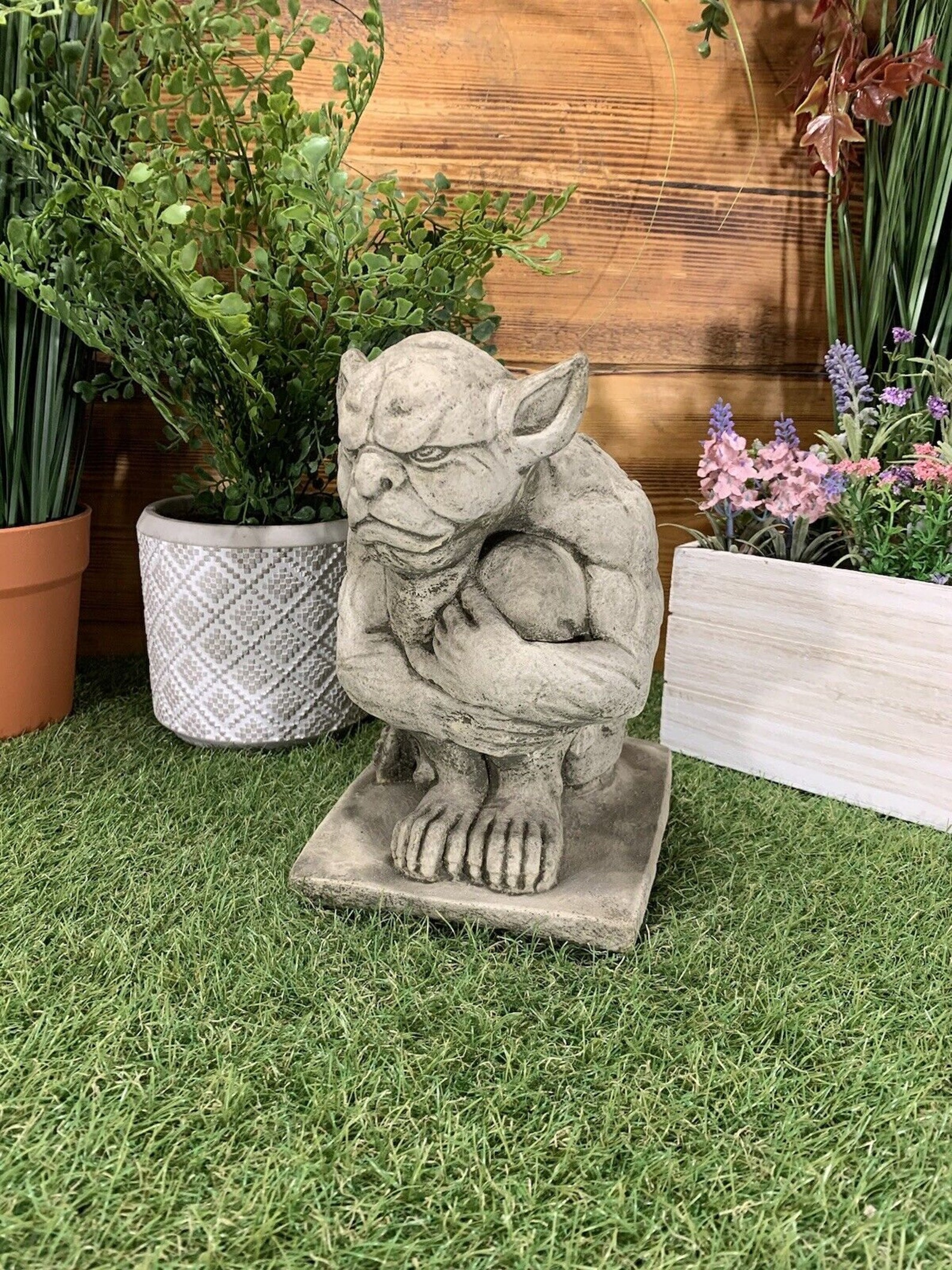 Stone Garden Gothic Gargoyle Gremlin Devil Dragon Detailed - Etsy