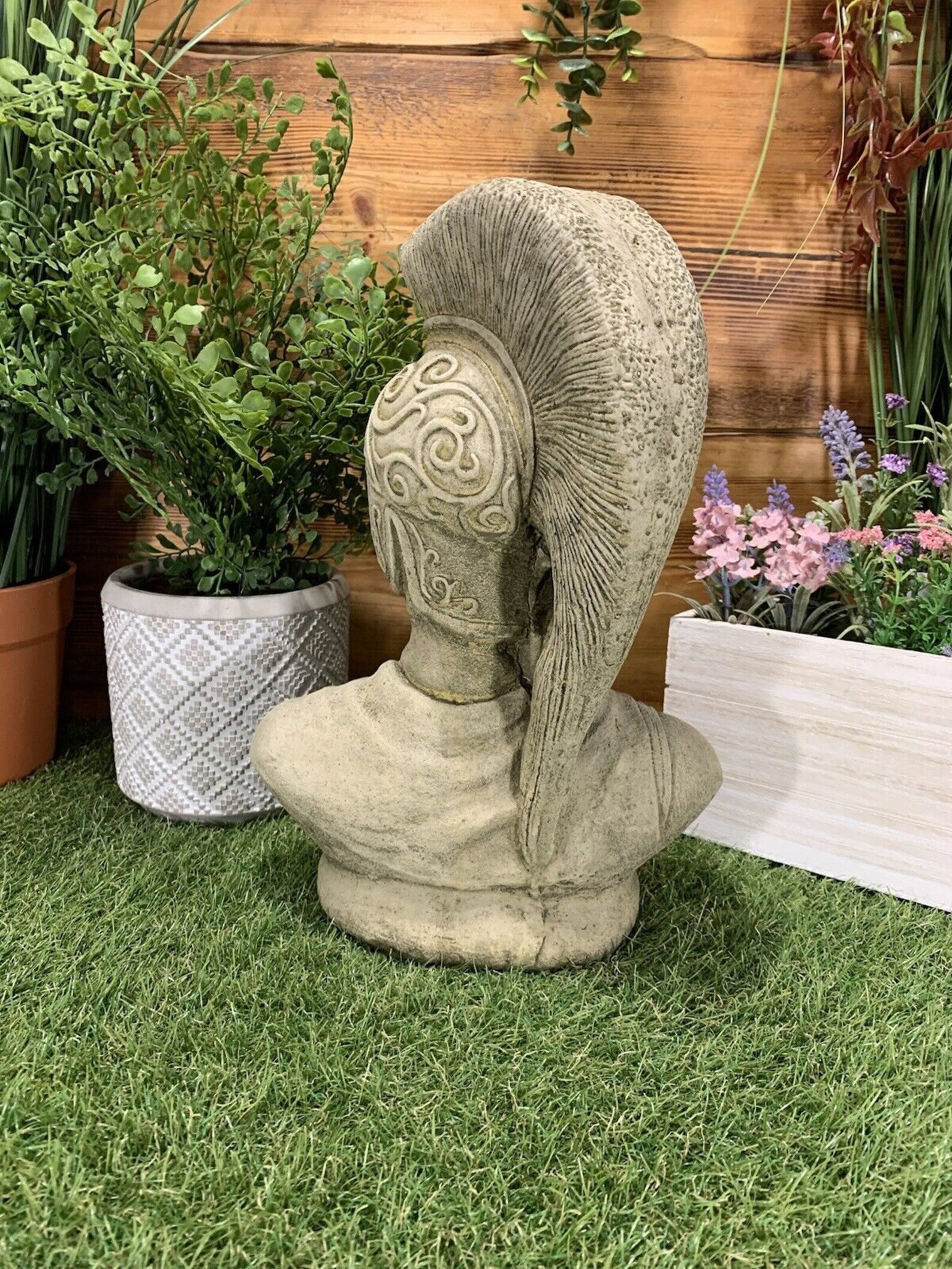 Stone Garden Roman Centurion Man Bust Statue Soldier Ornament - Etsy