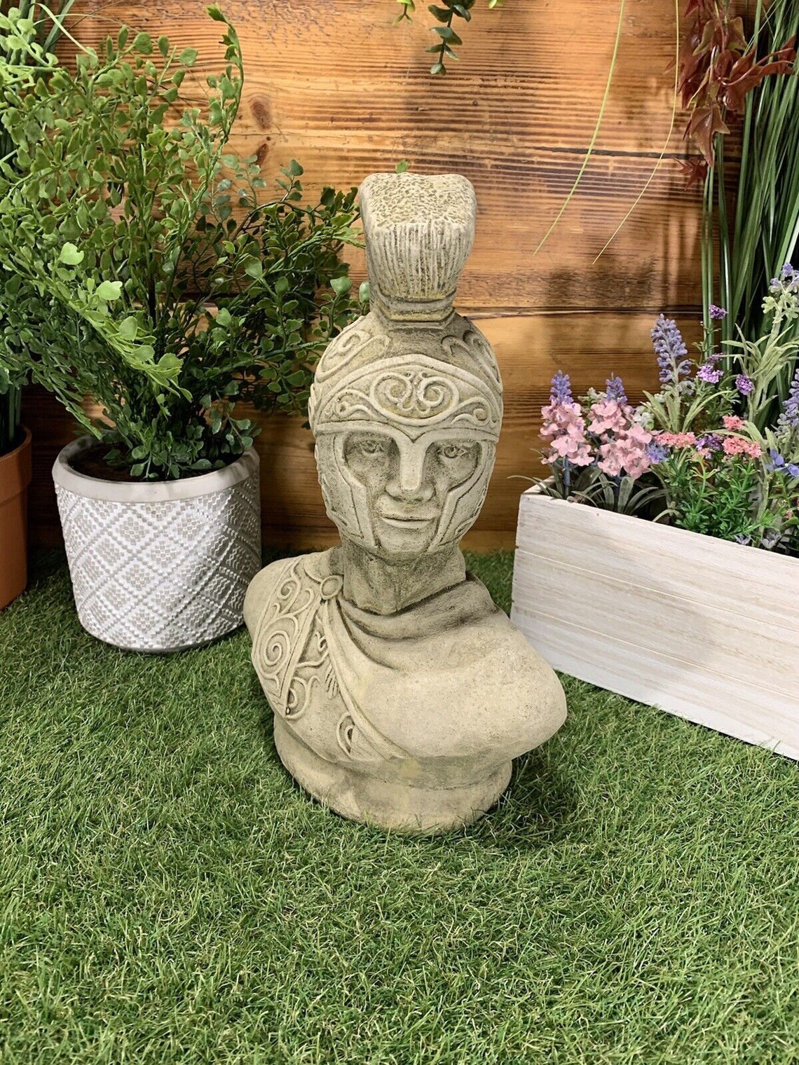 Stone Garden Roman Centurion Man Bust Statue Soldier Ornament - Etsy