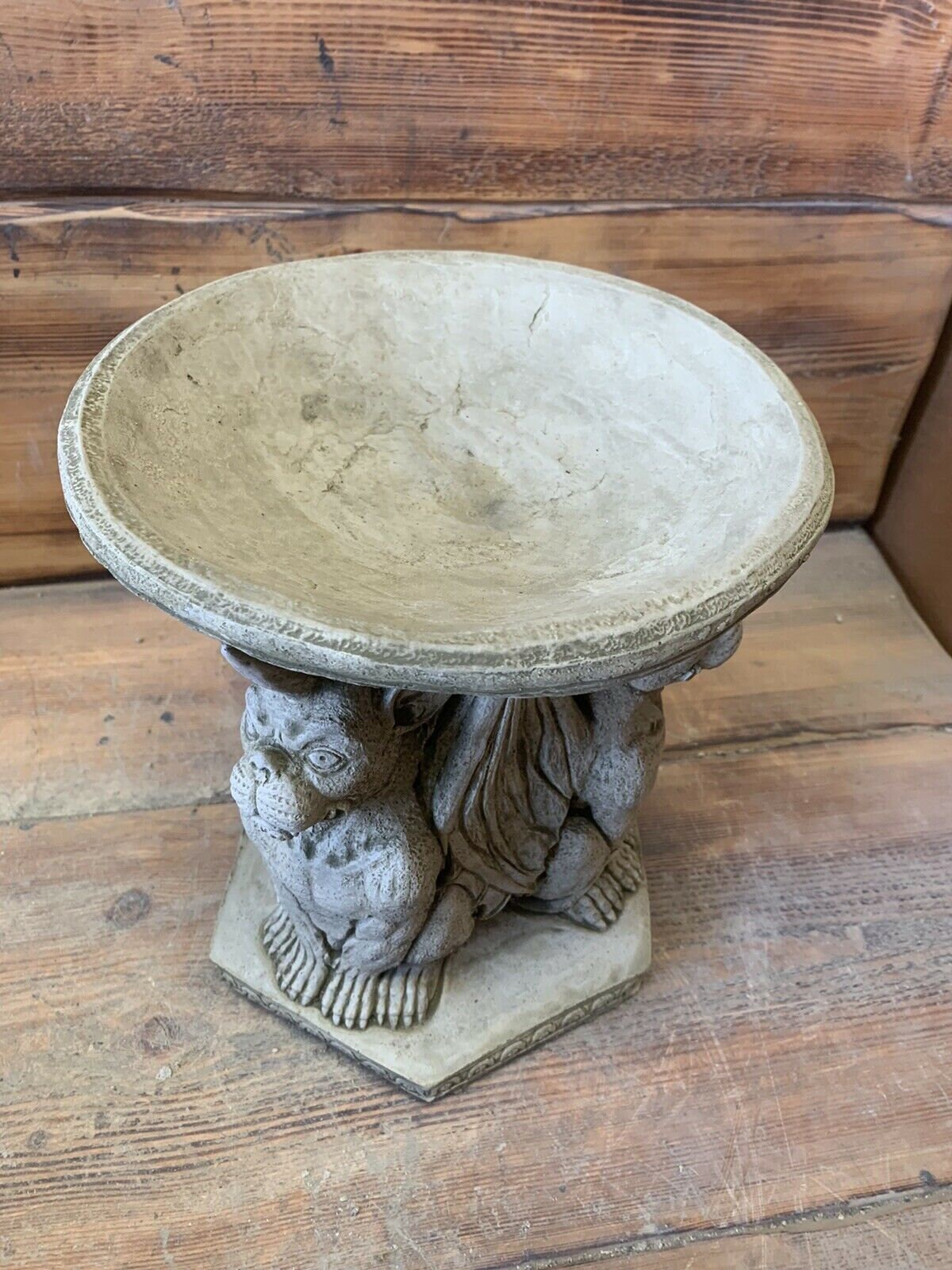 Stone Garden Gargoyle Bird Bath Feeder Gremlin Winged Gothic | Etsy