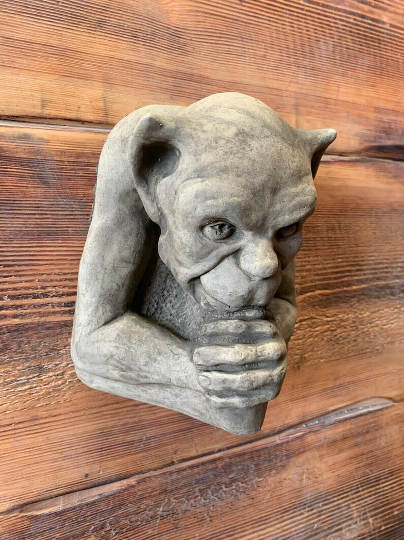 Stone Garden Gargoyle Gremlin Wall Plaque Hanger Ornament | Etsy