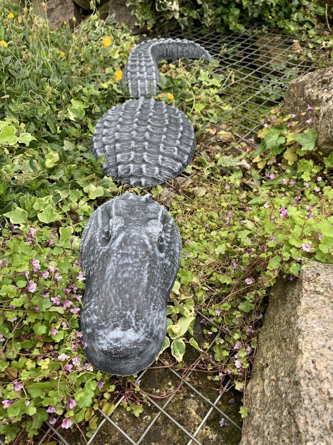 Stone Garden 3 Piece Crocodile Alligator Gift Concrete - Etsy UK