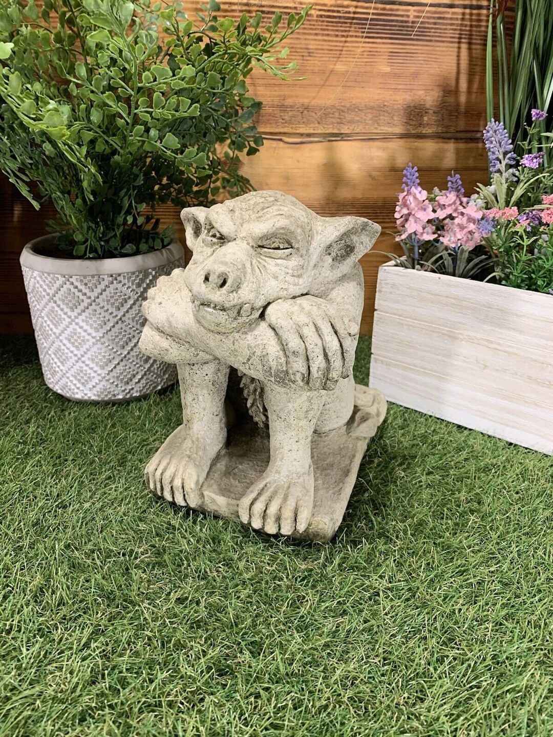 Stone Garden Gargoyle Imp Detailed Gift Concrete Ornament - Etsy