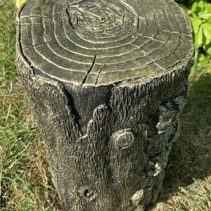 Stone Garden Green Man Tree Stump Plinth Gold Concrete Ornament - Etsy