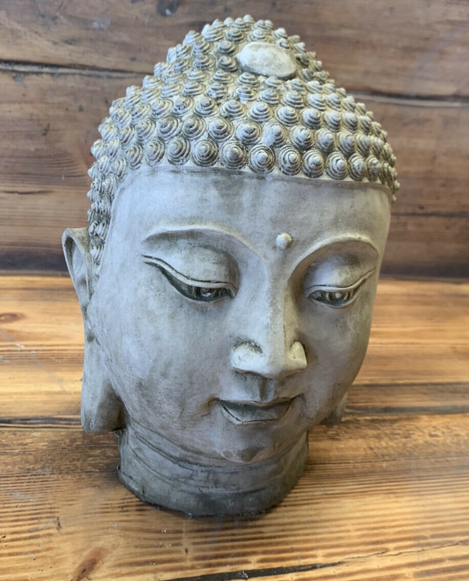 Stone Garden Buddha Head Statue Detailed Ornament Gift - Etsy