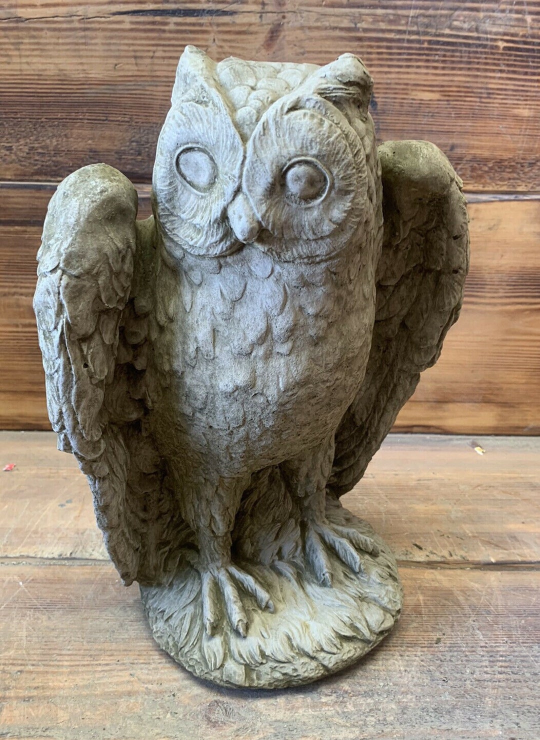 Stone Garden Large Owl Bird Wildlife Gift Concrete Statue Ornament ...