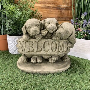 Stone Garden Labrador 3 Cute Puppy Dog Welcome Sign Ornament - Etsy
