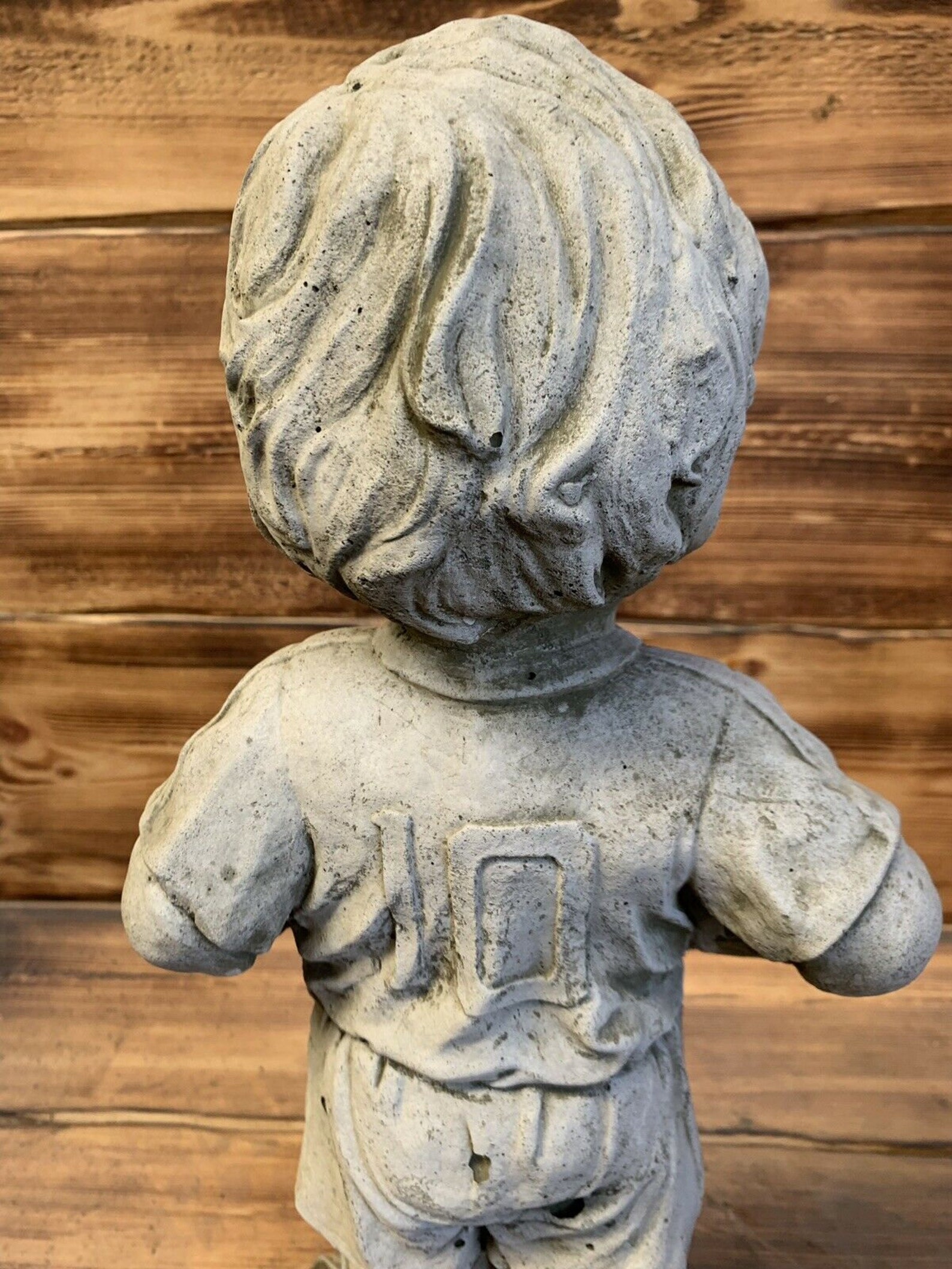 Stone Garden Football Boy Player Large Statue Ornament | Etsy