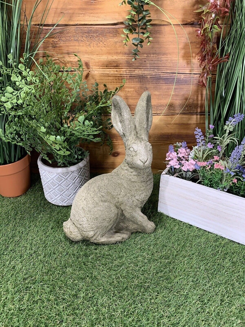 Stone Garden Large Traditional Hare Detailed Garden Ornament - Etsy UK