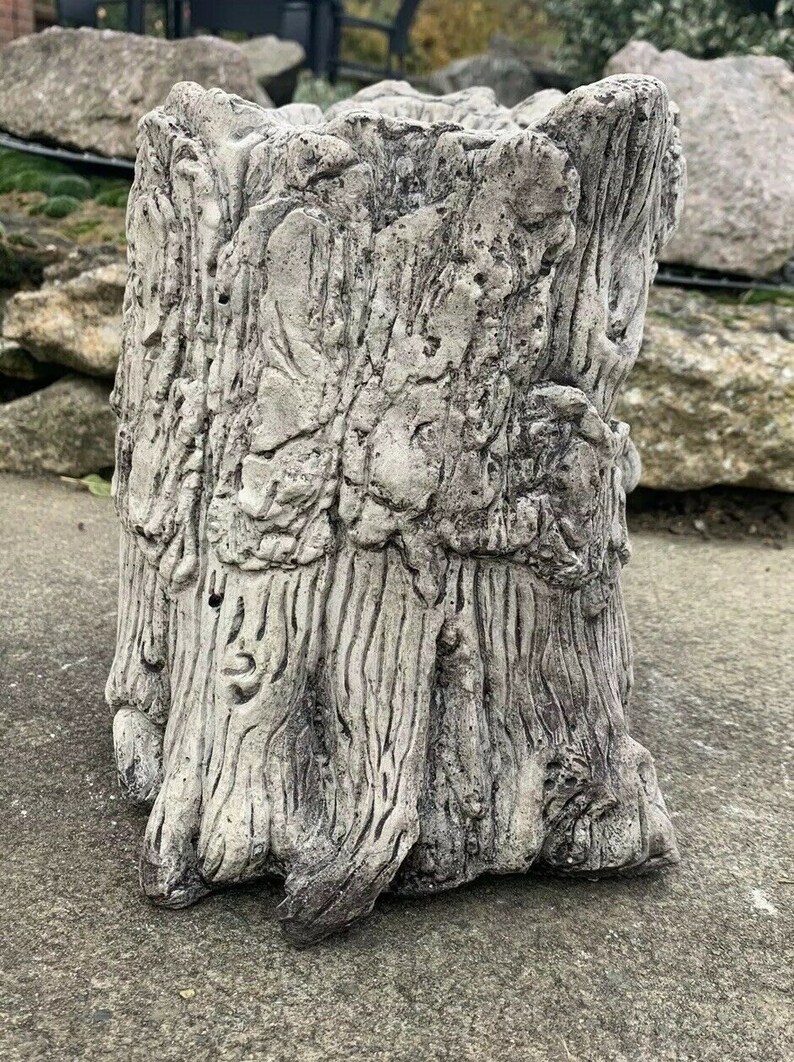 Stone Garden Tree Green Man Planter Plant Pot Cute Ornament | Etsy