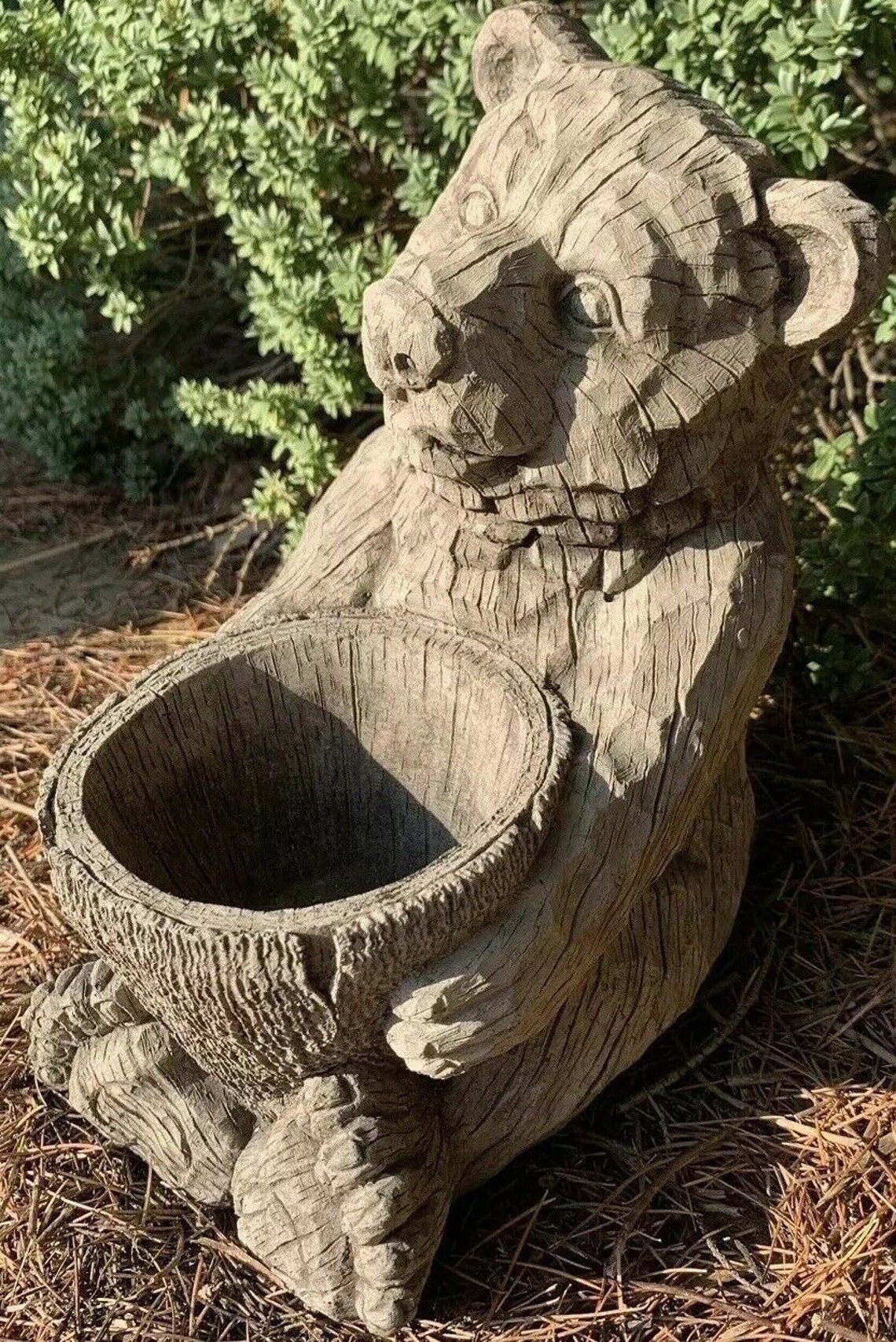 Stone Garden Detailed Bear Planter Plant Pot Ornament Gift | Etsy