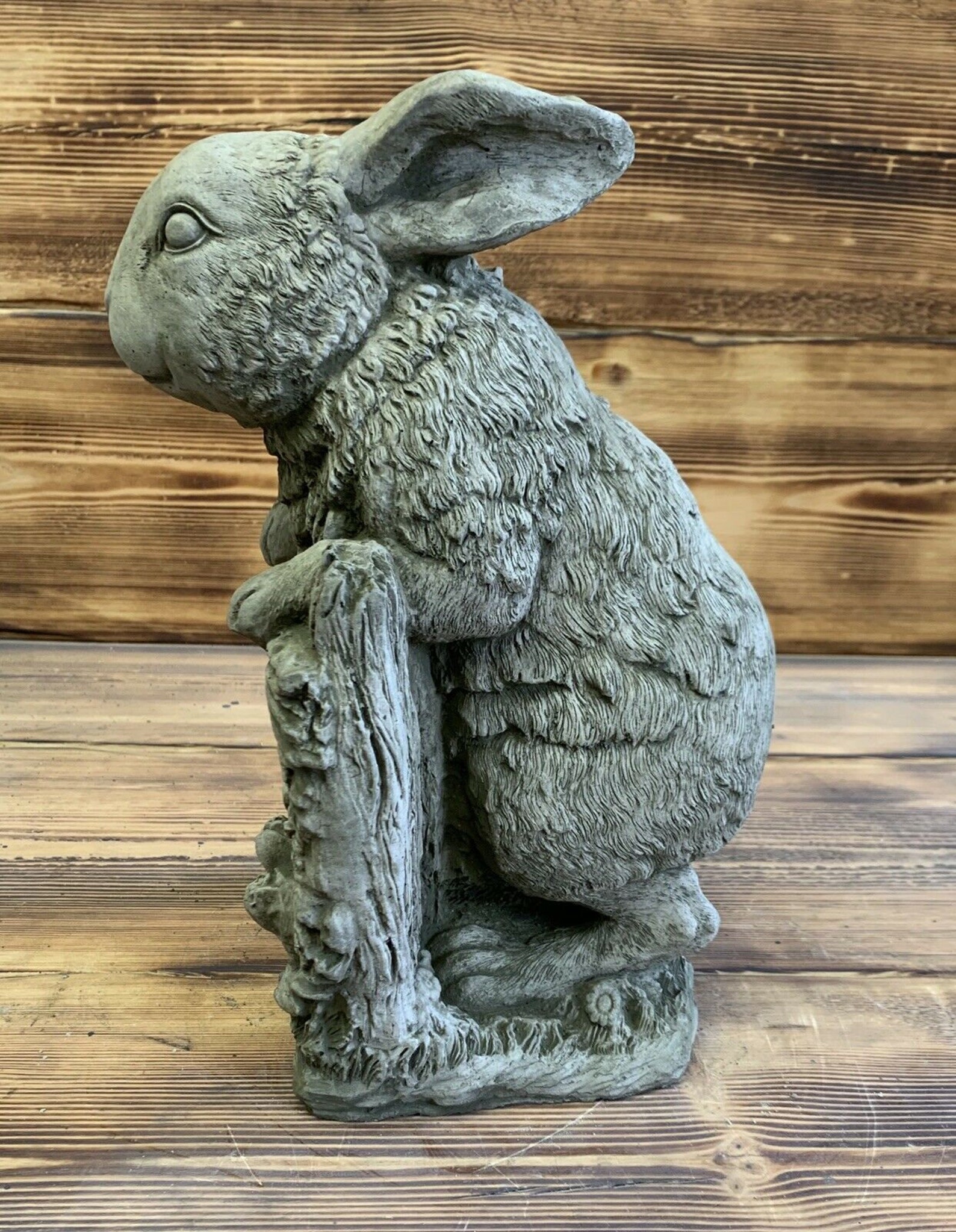 Stone Garden Welcome Rabbit on Gate Statue Ornament - Etsy