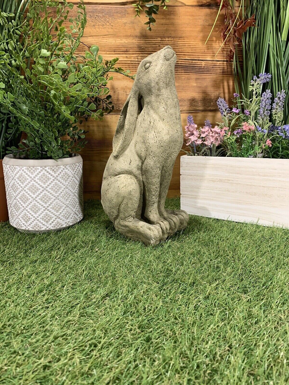 Stone Garden Moon Gazing Hare Ornament - Etsy UK