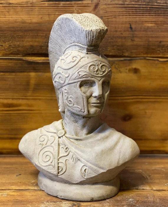 Stone Garden Roman Centurion Man Bust Statue Soldier Ornament | Etsy