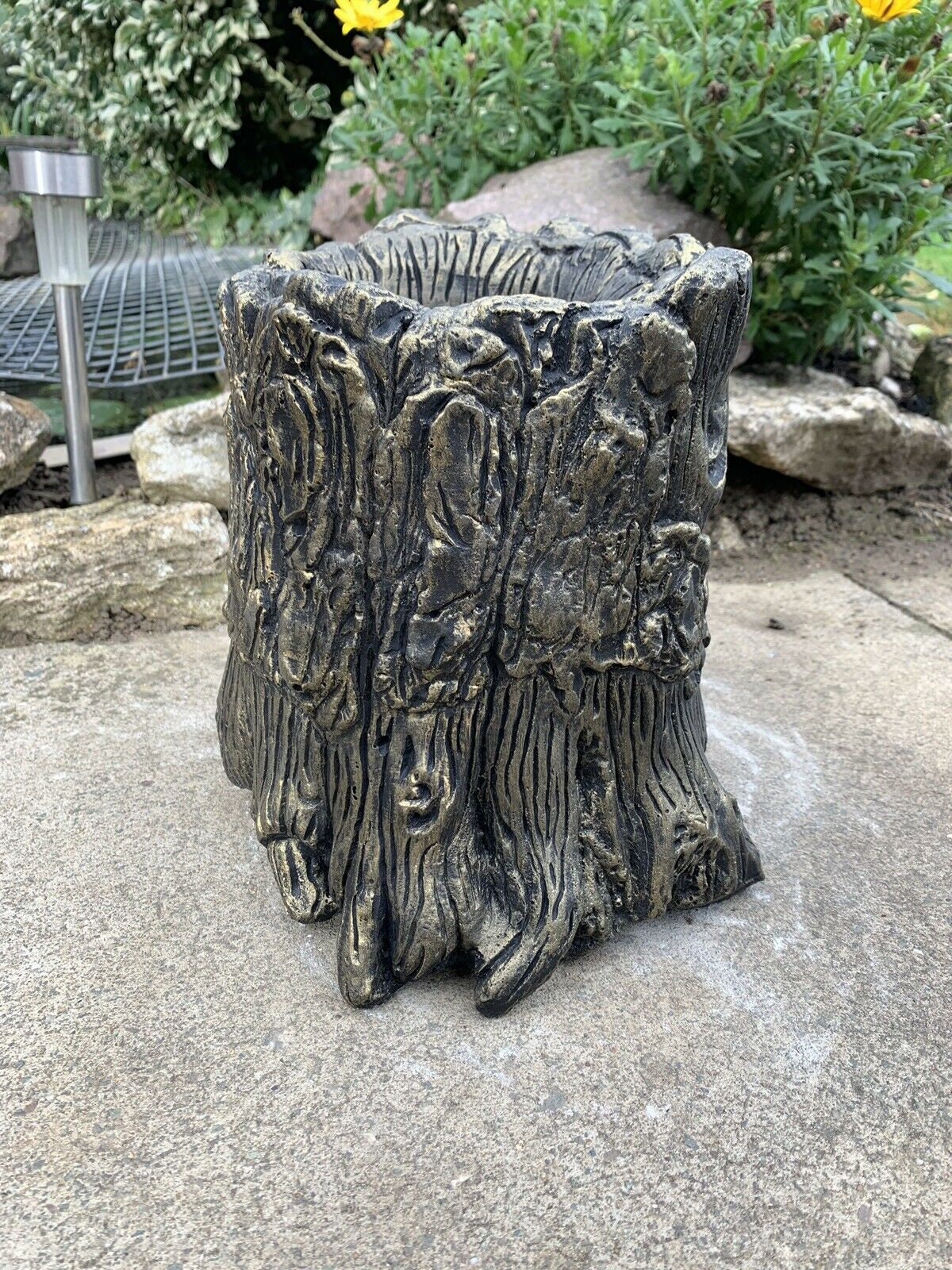 Stone Garden Tree Green Man Planter Plant Pot Gold Cute - Etsy UK