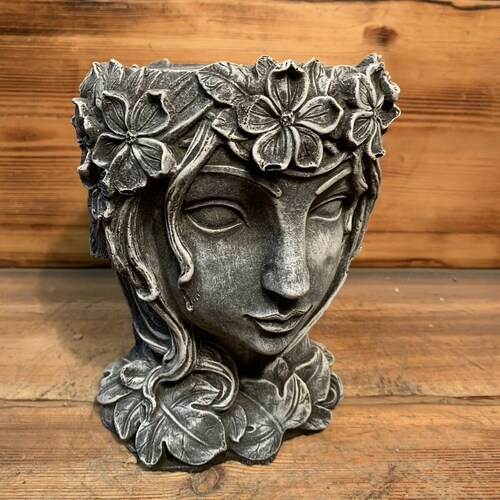 Stone Garden Female Bust Planter Plant Pot Statue Ornament - Etsy
