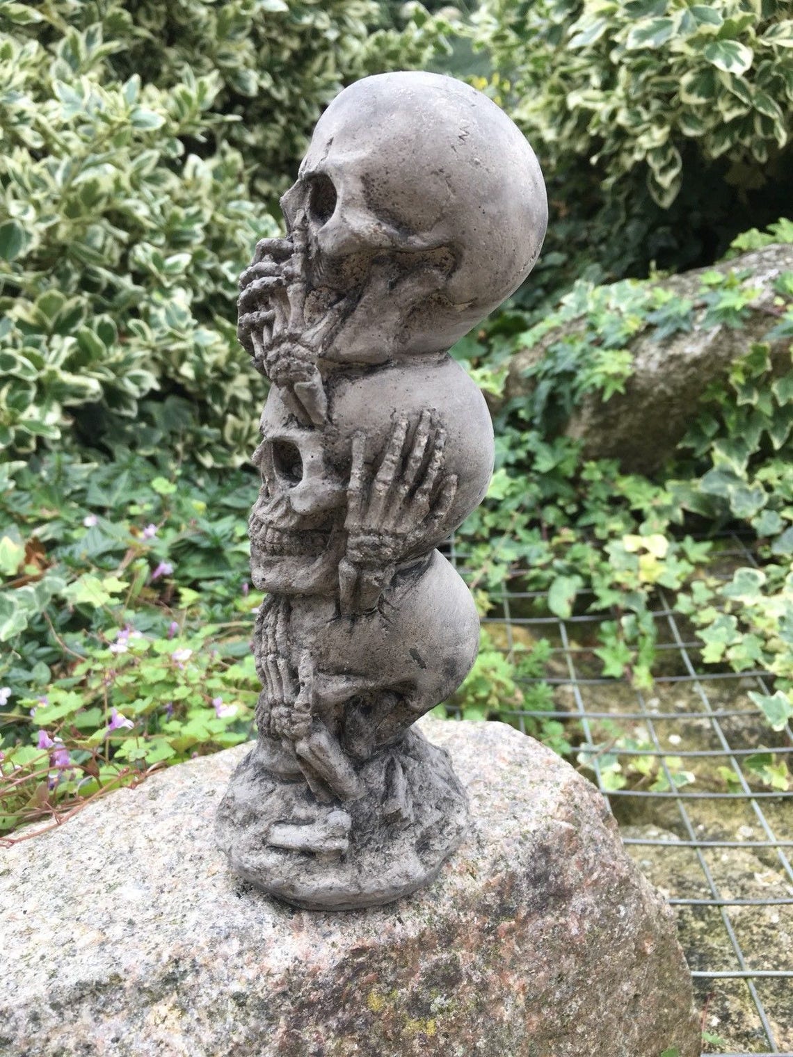 Stone Skull Tower See Hear Speak No Evil Gothic Medieval - Etsy UK