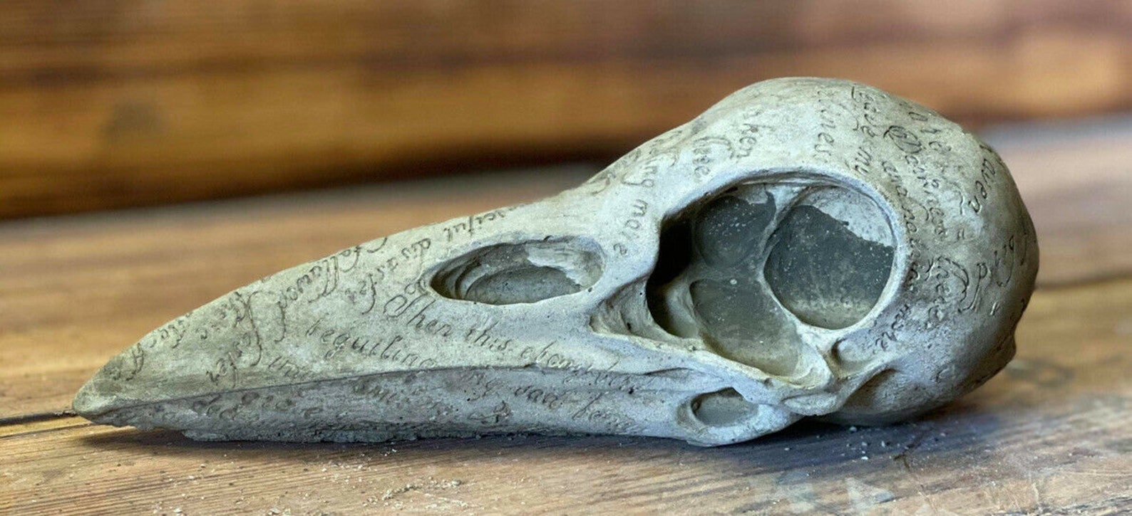 Stone Garden Raven Head Raven Bird Skull Gothic Human Head Ornament ...