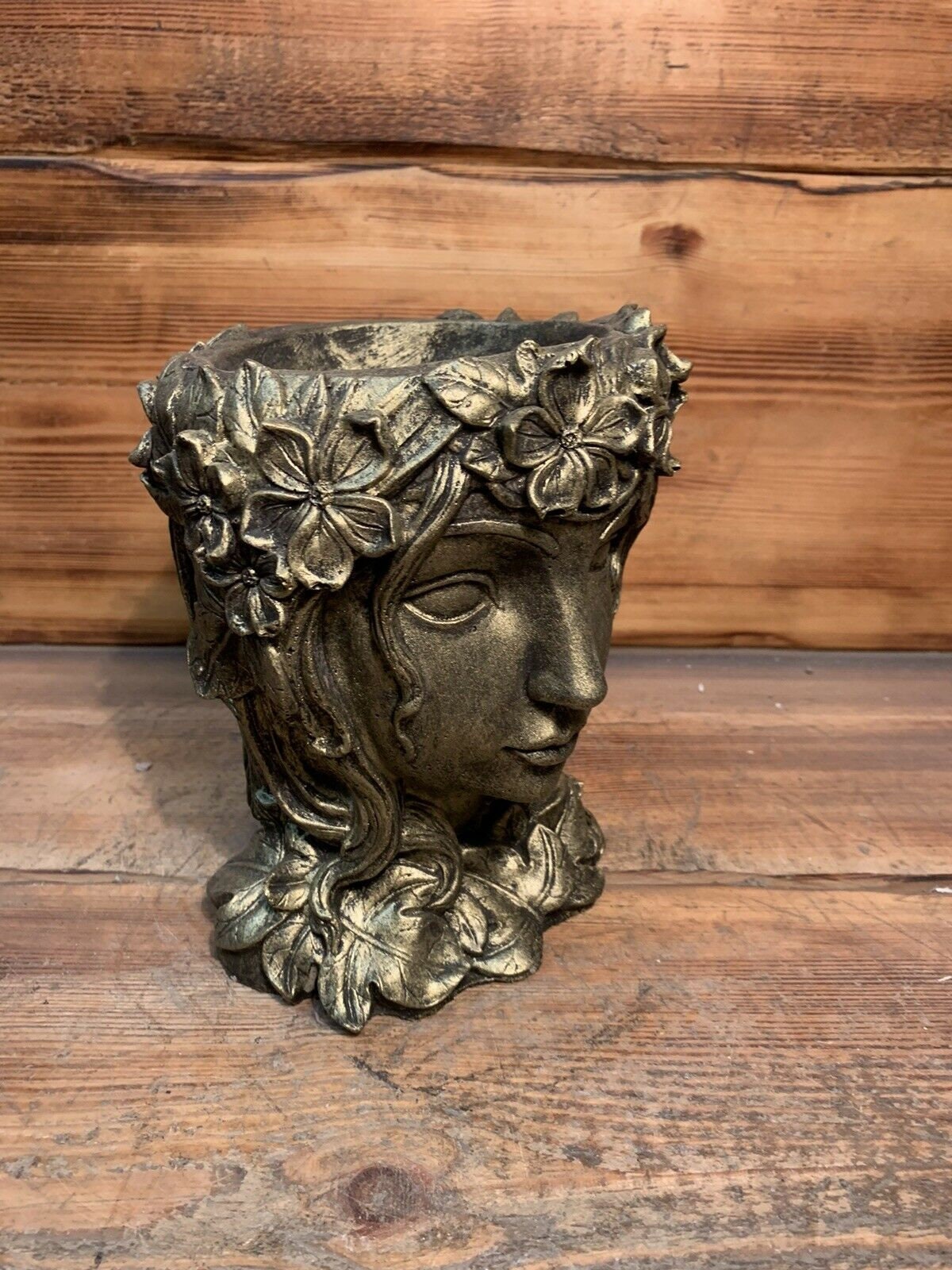 Stone Garden Gold Female Bust Planter Plant Pot Statue Ornament - Etsy UK