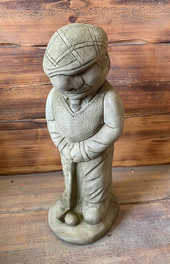 Stone Garden Large Golf Man Player Gift Statue Ornament | Etsy