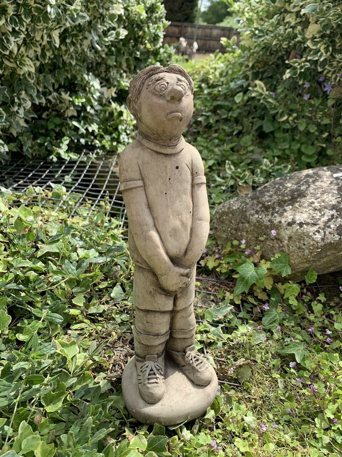 Stone Garden Footballer in Wall Gift Football Concrete - Etsy UK