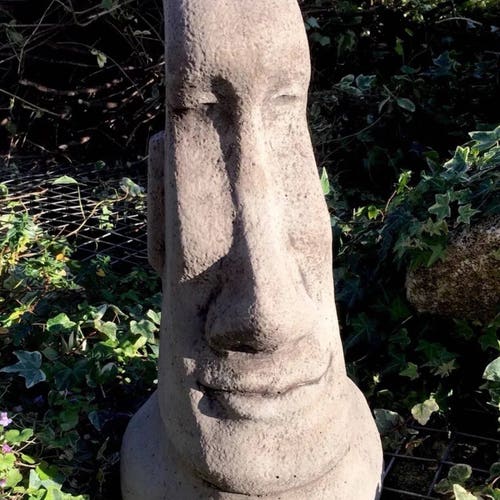 Stone Easter Island Head Statue Face MOAI/TIKI Style Garden | Etsy UK