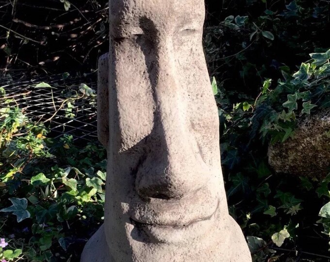 Stone Easter Island Head Statue Face MOAI/TIKI Style Garden - Etsy UK