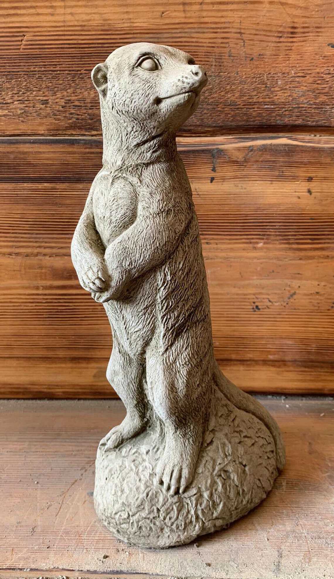 Stone Garden Standing Meerkat Statue Ornament | Etsy UK