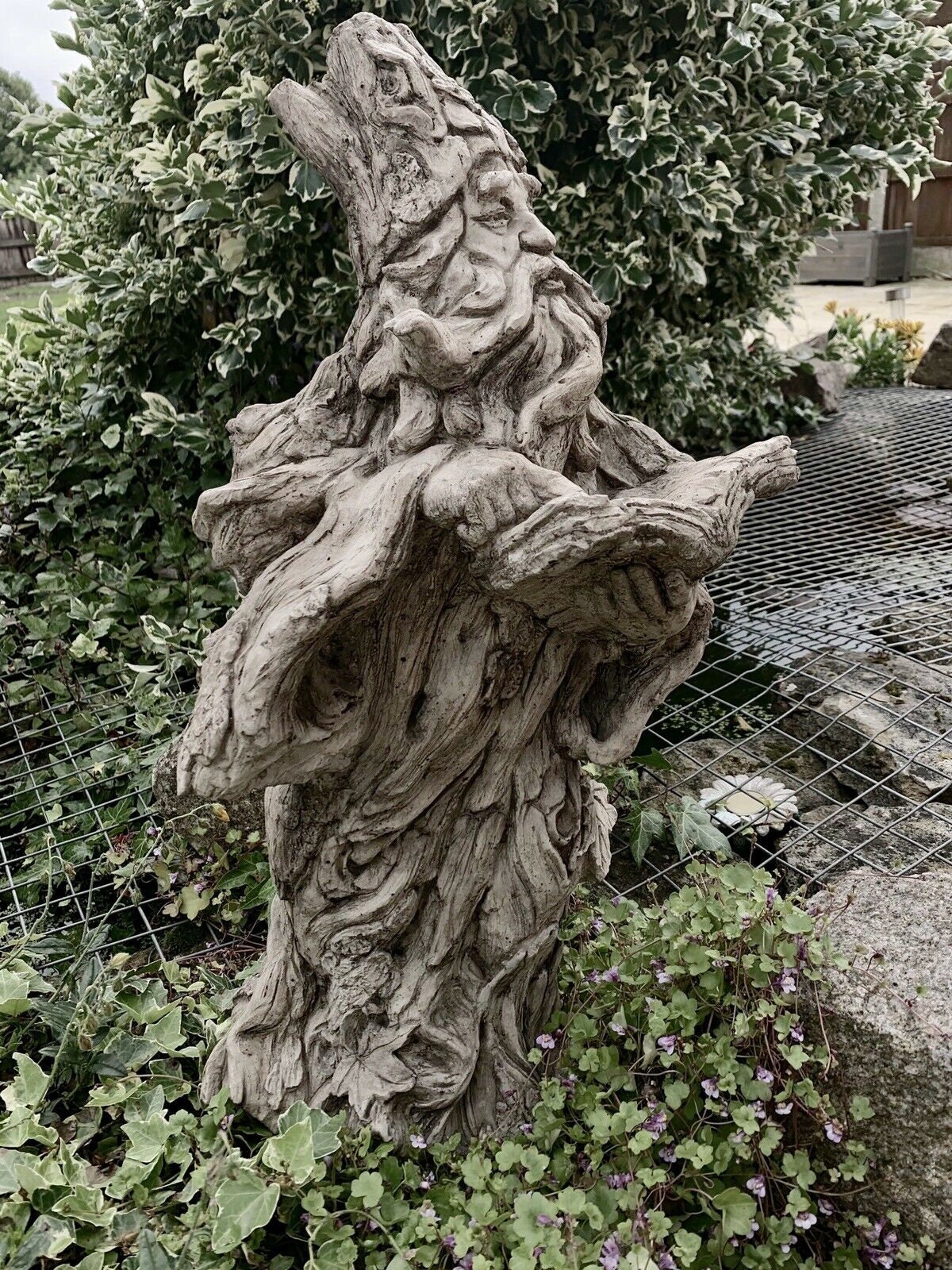 Stone Garden Tree Wizard Hand Cast Statue Ornament - Etsy UK