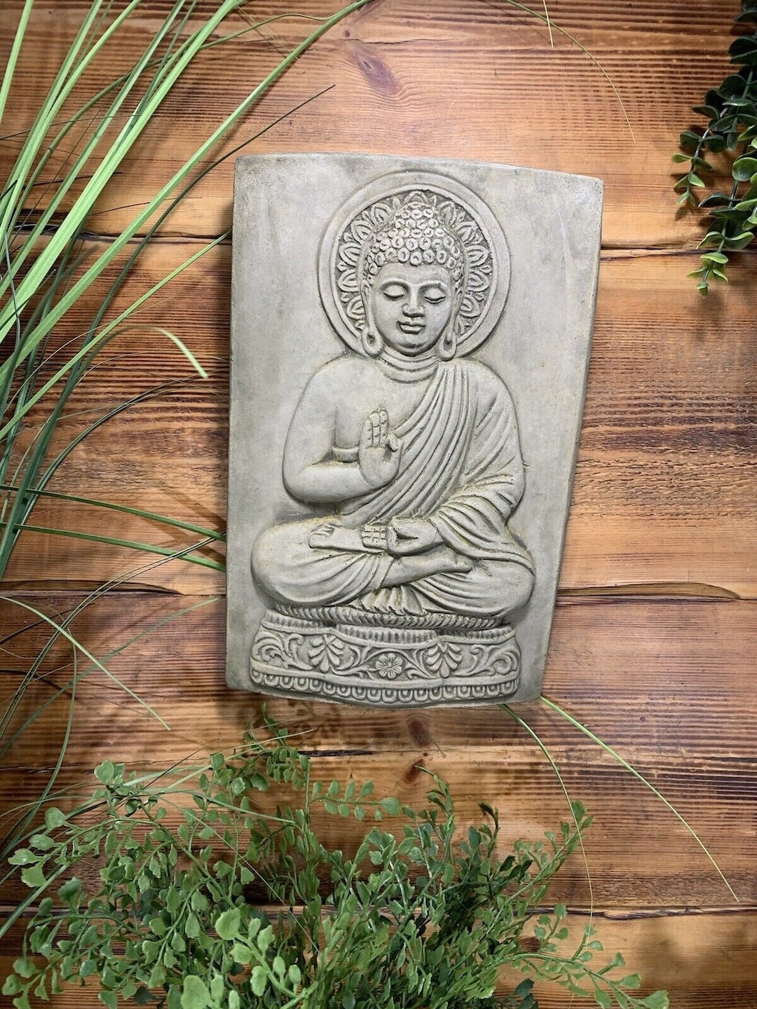 Stone Garden Buddha Oriental Wall Plaque Hanging Gift Ornament - Etsy