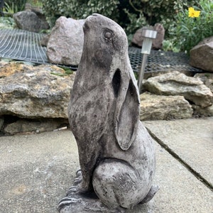 Stone Garden Moon Gazing Hare Ornament - Etsy UK