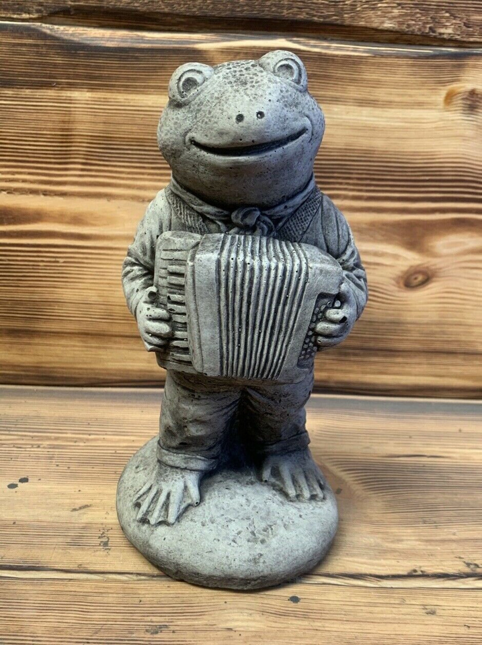 Stone Garden Musical Accordion Frog Instrument Ornament Statue - Etsy UK