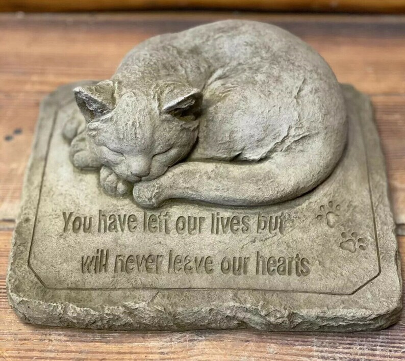 Stone Garden Memorial Cat Verse Statue Ornament - Etsy