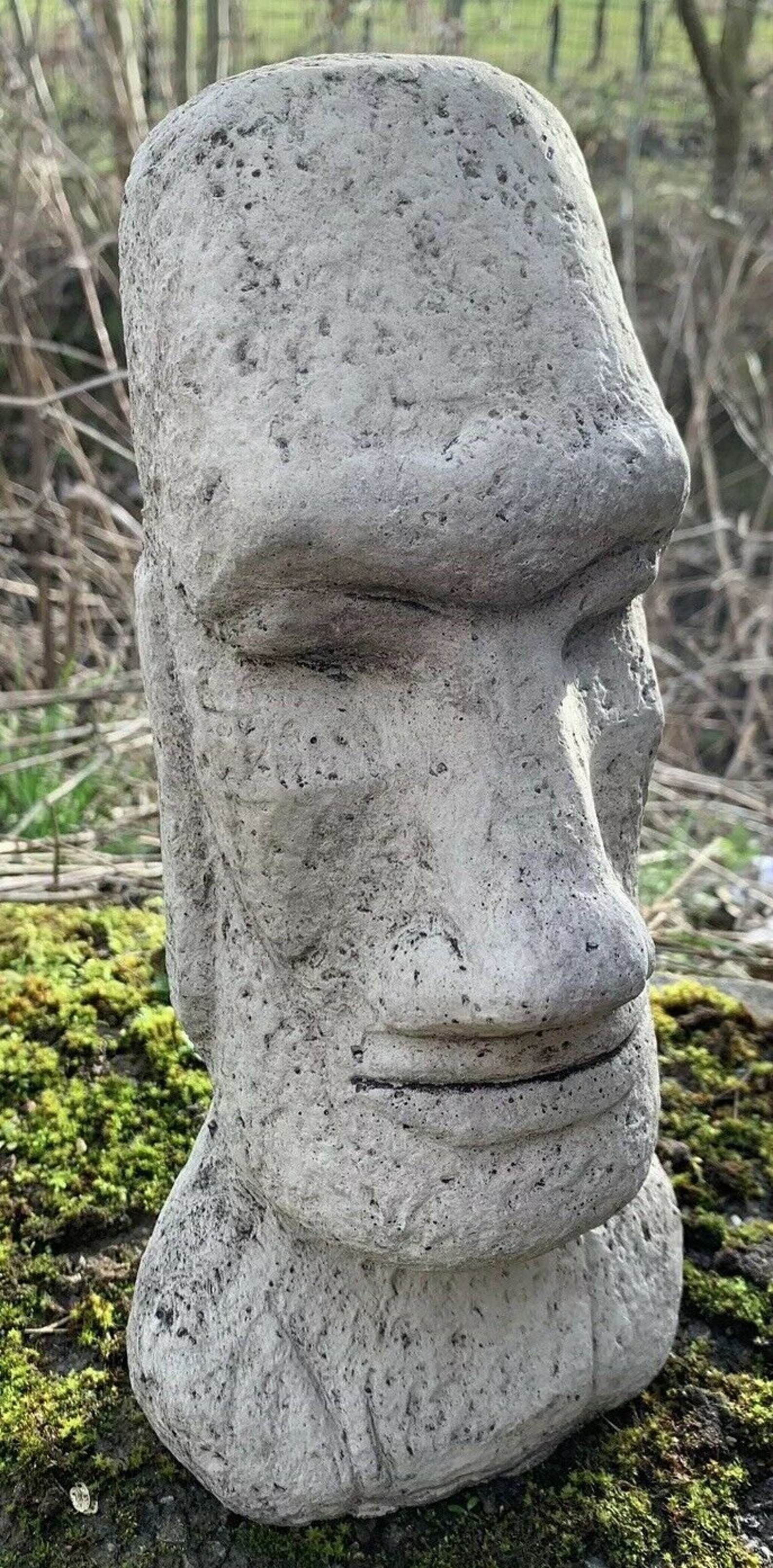 Stone Garden Easter Island Head/ Moai/ Tiki Concrete Ornament | Etsy